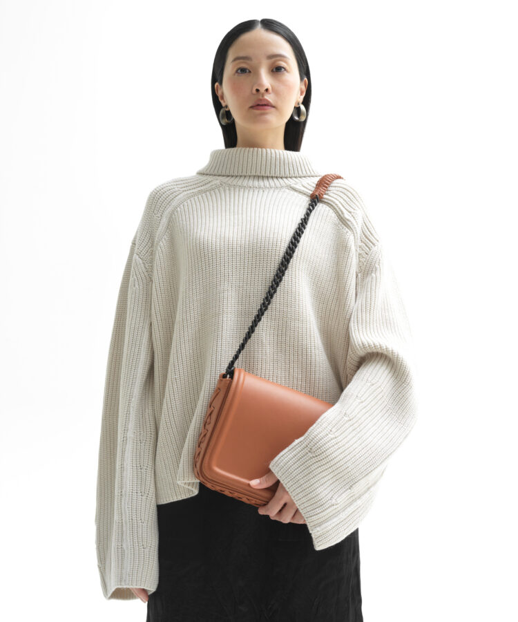 Maxi Box Bag in Caramel Smooth Leather - Callista