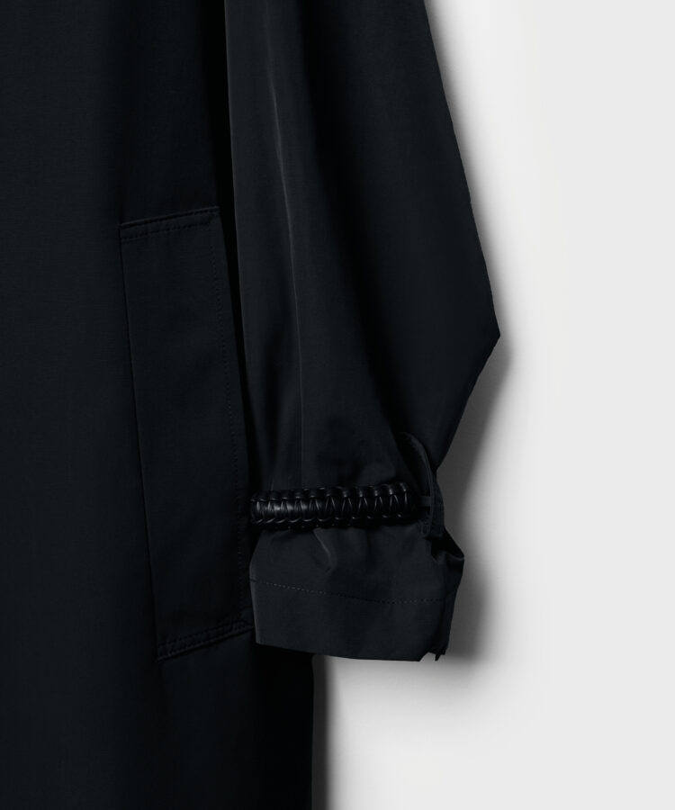Trench Coat in Black Water-Repellent Fabric - Callista