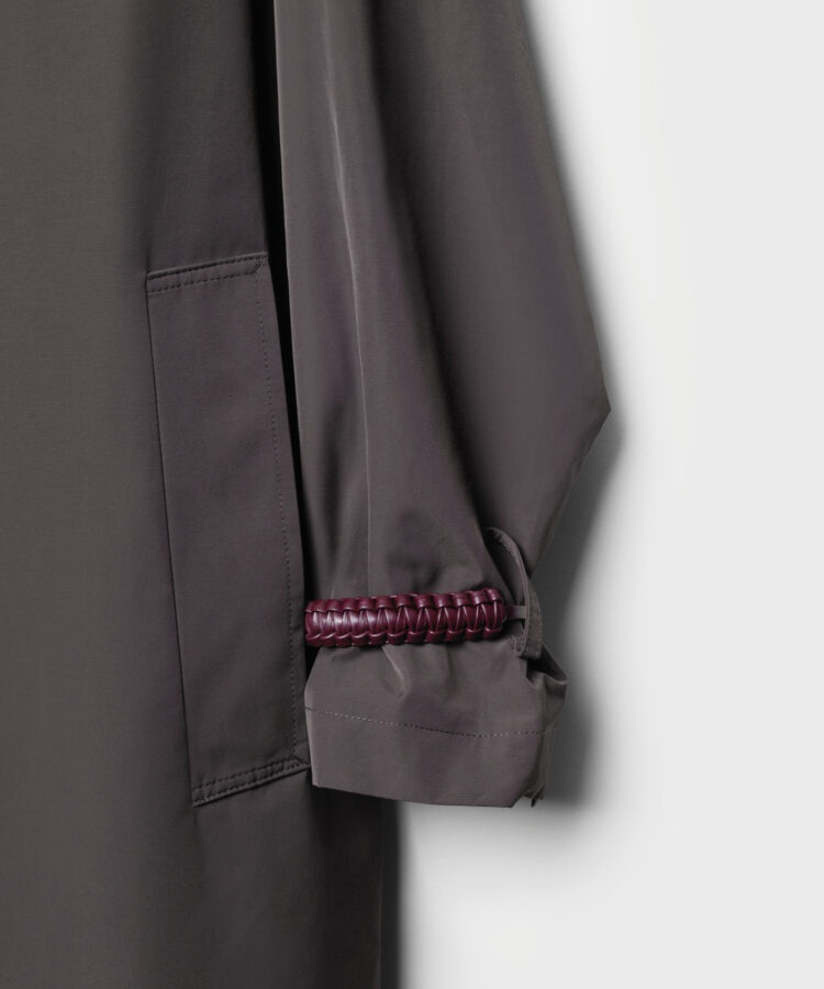 Trench Coat in Brown Water-Repellent Fabric - Callista
