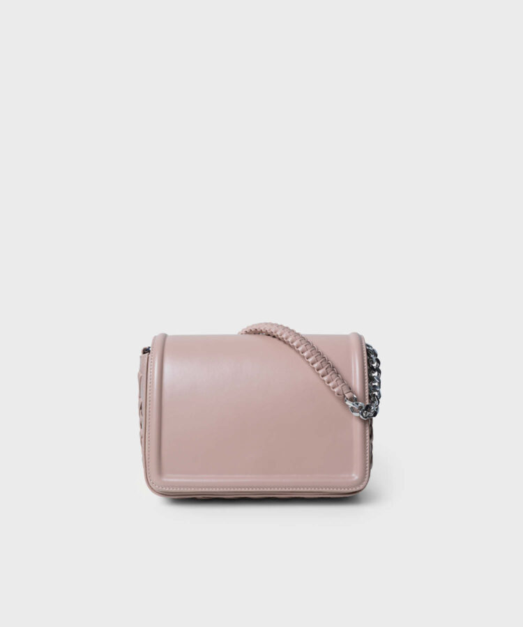 Maxi Box Bag in Latte Smooth Leather - Callista