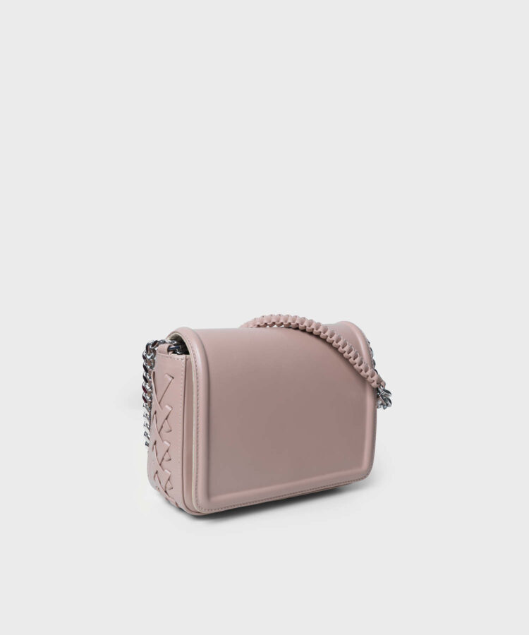 Maxi Box Bag in Latte Smooth Leather - Callista
