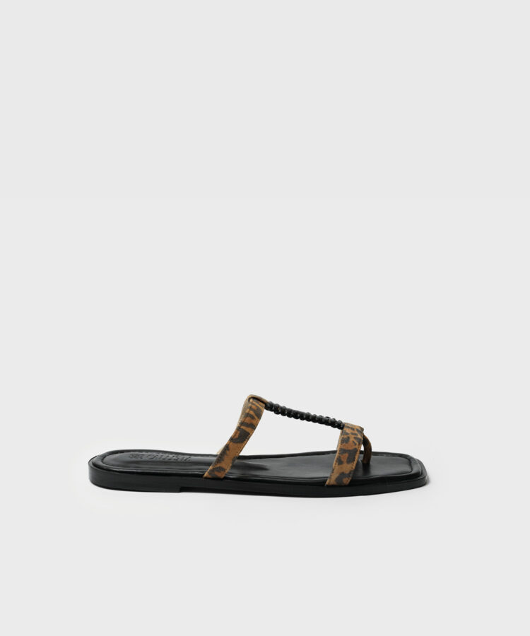 Capri Sandals in Leopard Smooth Leather - Callista