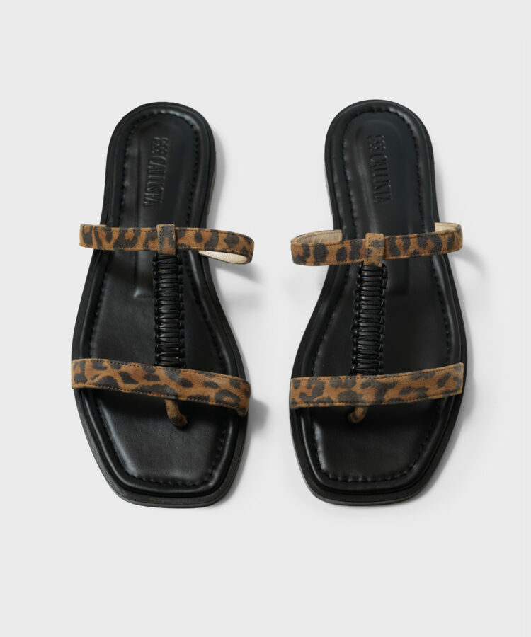 Capri Sandals in Leopard Smooth Leather - Callista