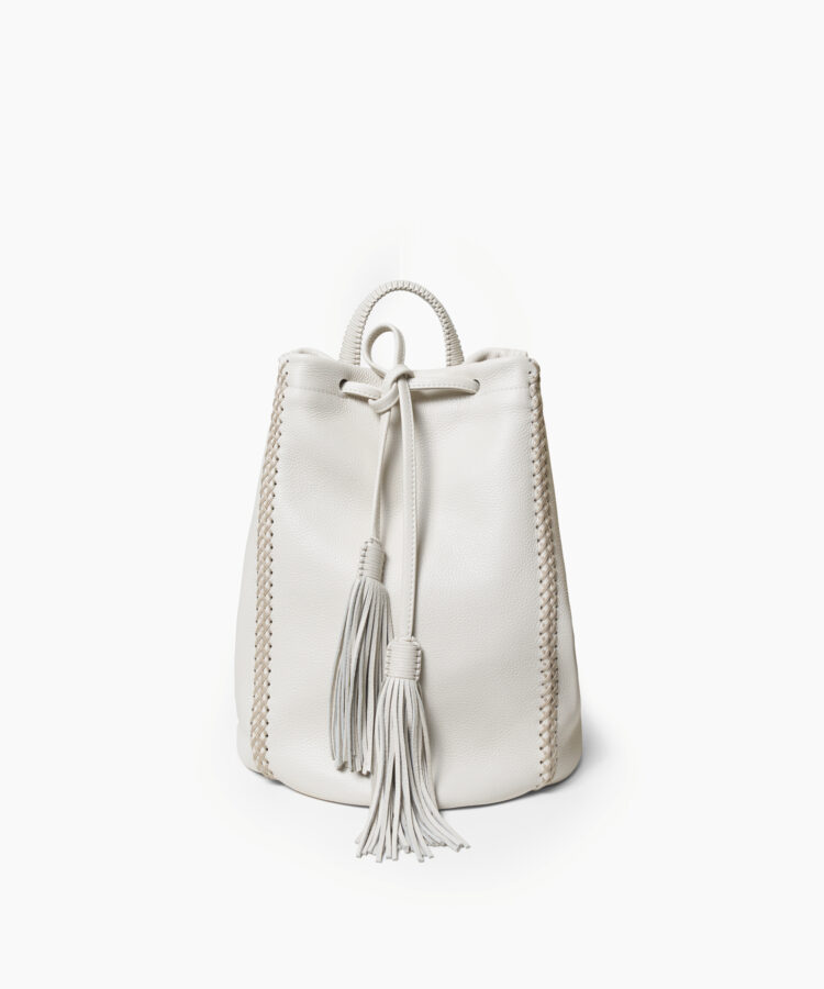 Backpack in Ivory Grained Leather - Callista