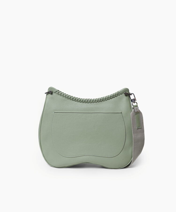 Saddle Bag in Sage Grained Leather - Callista