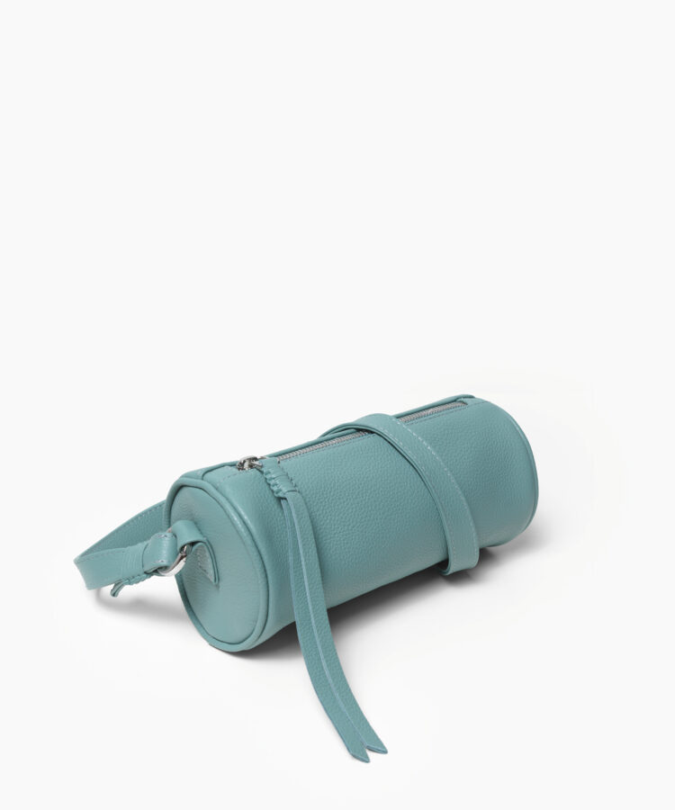 Mini Barrel Bag in Sky Grained Leather - Callista