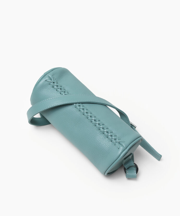 Mini Barrel Bag in Sky Grained Leather - Callista
