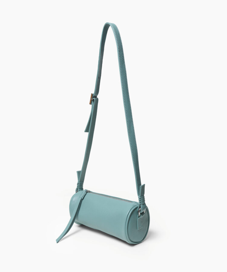 Mini Barrel Bag in Sky Grained Leather - Callista